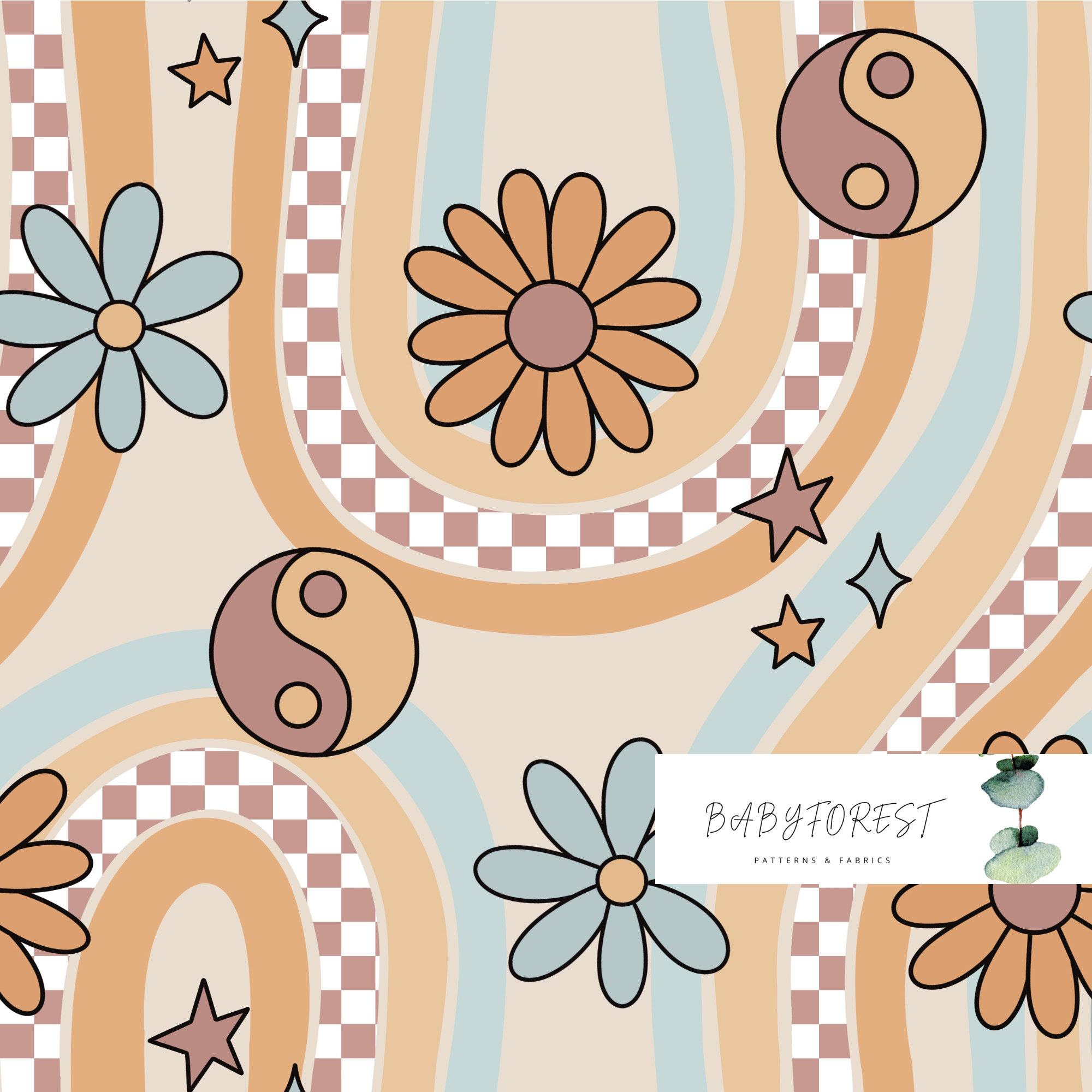 Retro Swirl – Baby Forest Fabrics